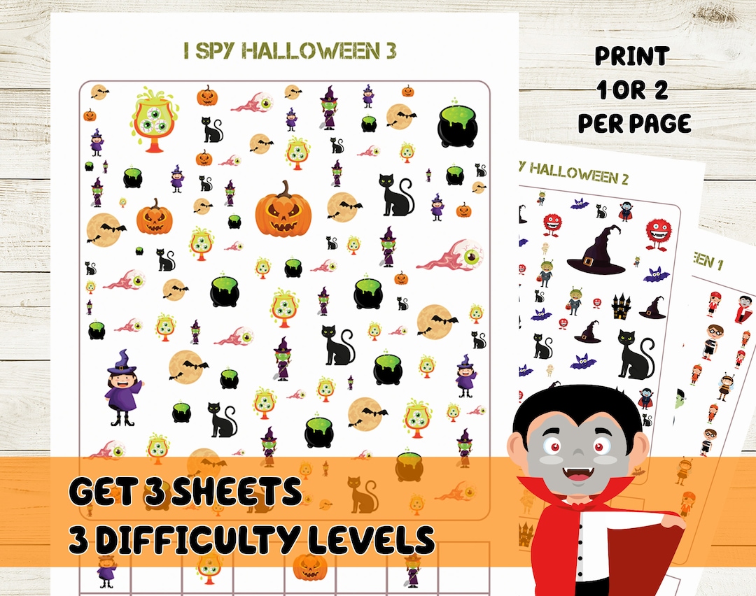 Halloween I Spy Game Printable Halloween Game Halloween I Spy Game Kids ...