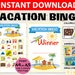 10 Card Vacation Bingo - Summer Bingo 5x5 - Beach Printable Bingo Cards ...