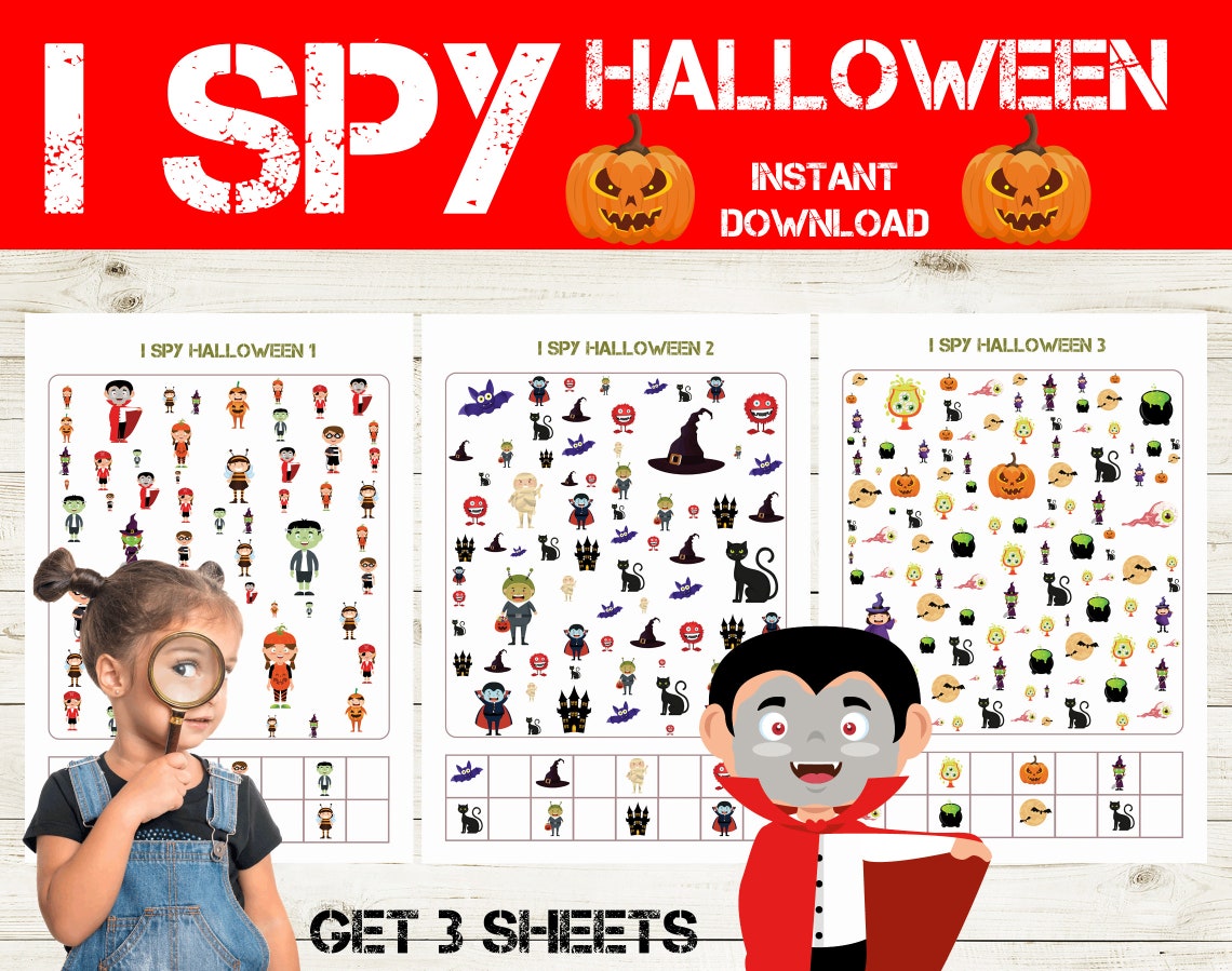 Halloween I Spy Game - Printable Halloween Game - Halloween I Spy Game ...