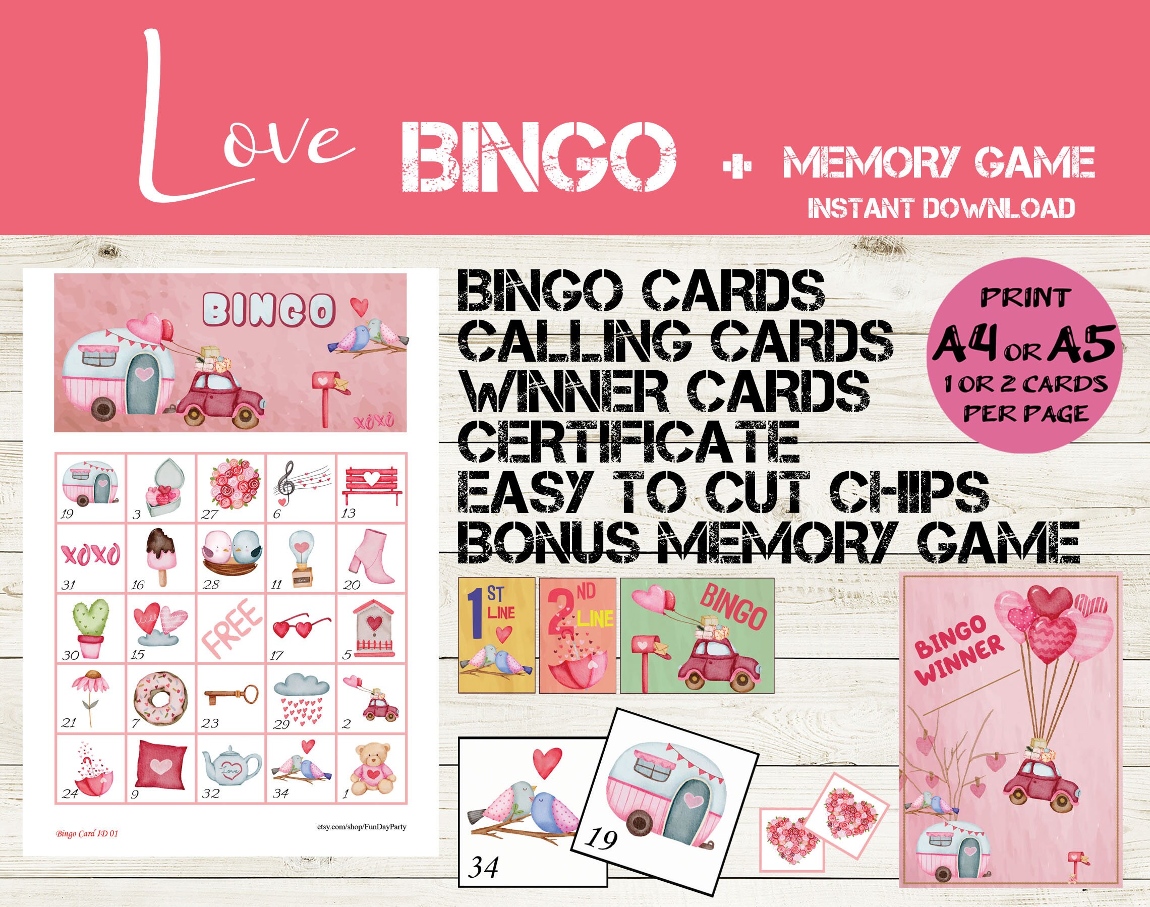 10 Card St. Valentine's Day Bingo & Memory Game - Valentine's Day Party ...
