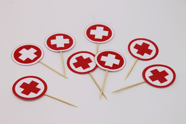 Hospital Party Cupcake Toppers - Doctor Cupcake Toppers - Medical ...