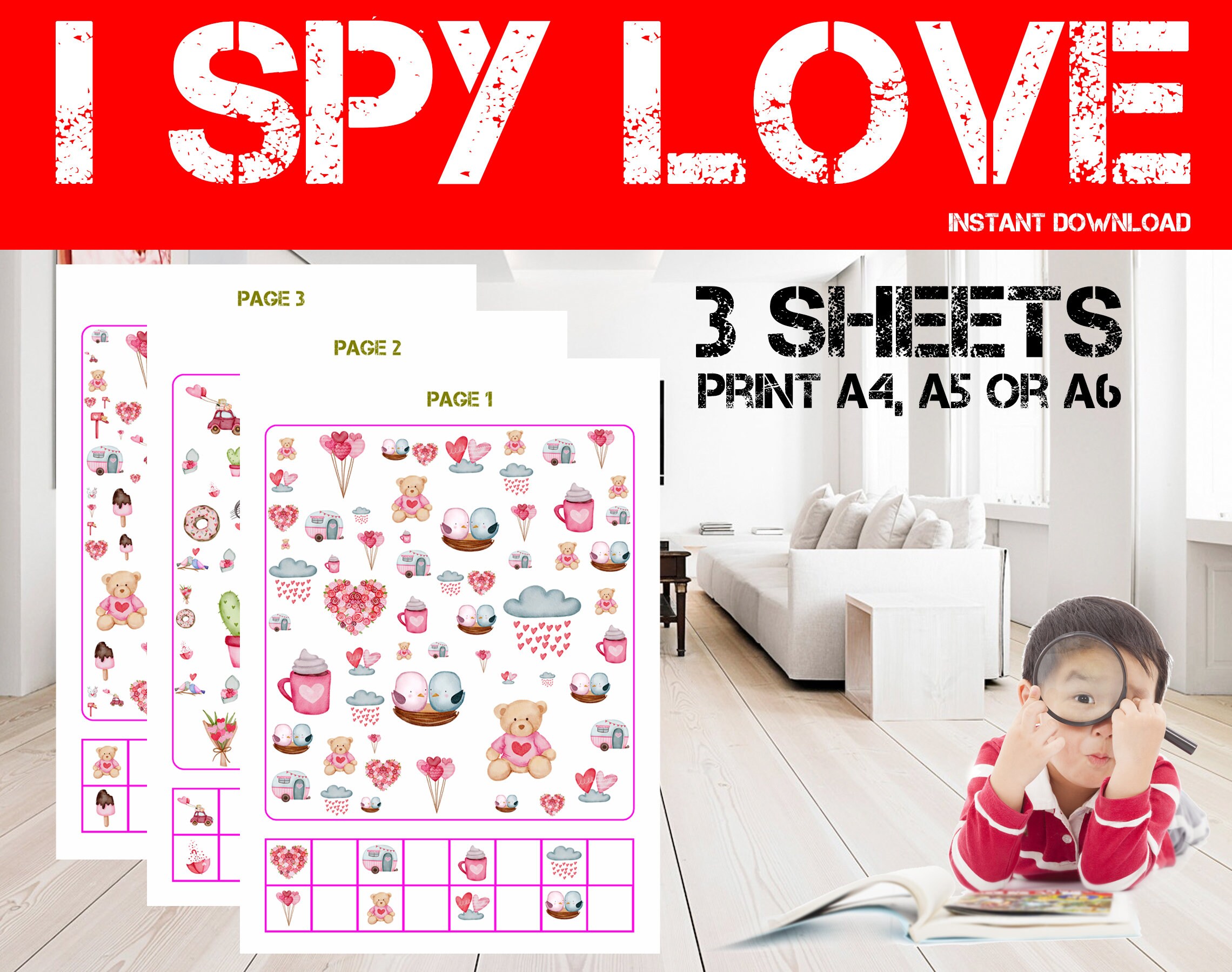 Love I Spy Game - Wedding Look & Find Game for Kids - Printable I Spy ...