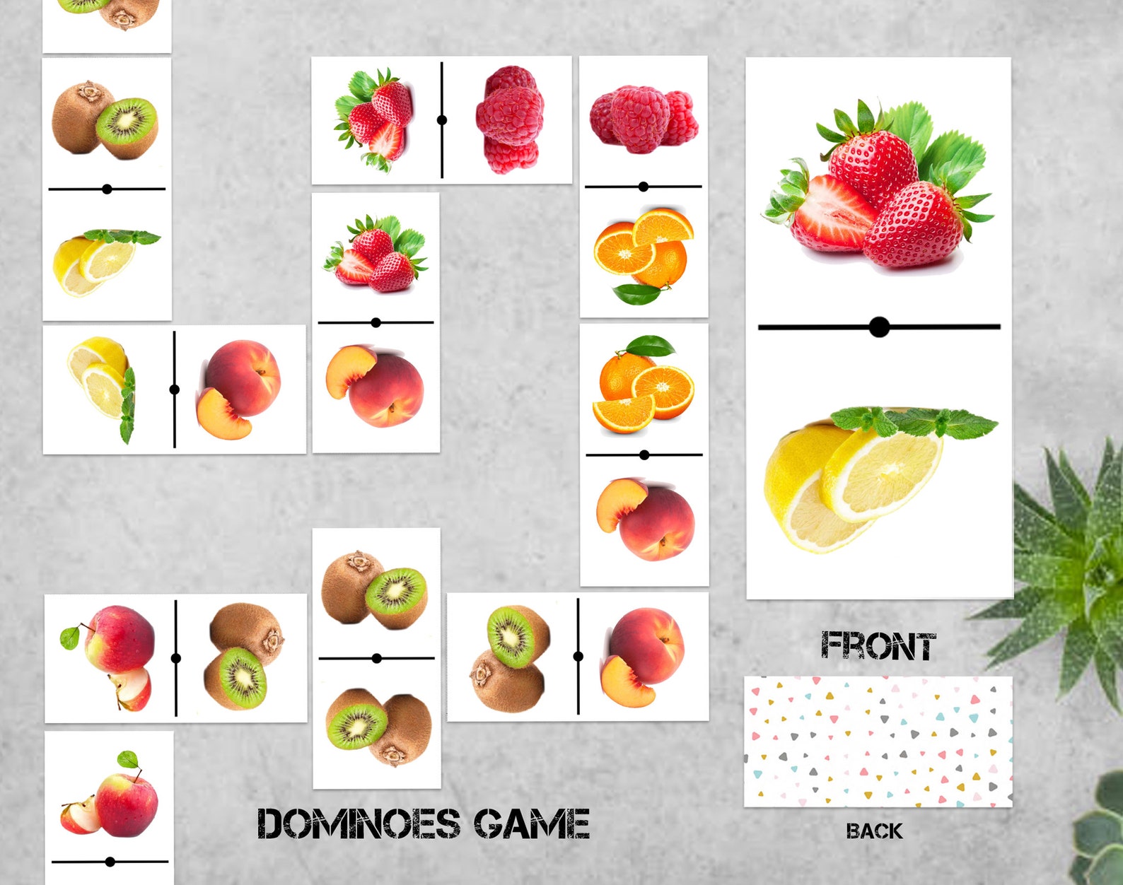 Fruit Domino Game - Fruit Party Game - Fruit Theme Dominoes - Fruit ...