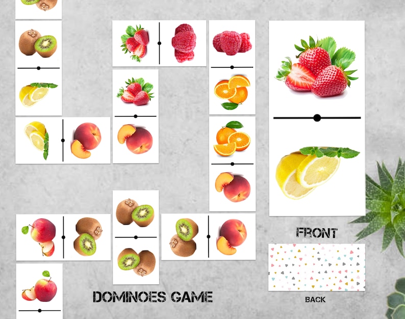 Fruit Domino Game - Fruit Party Game - Fruit Theme Dominoes - Fruit ...