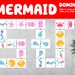 Mermaid Domino Game - Mermaid Party Game - Under the Sea Theme Dominoes ...