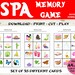 SPA Memory Game - Printable SPA Game - Spa Party Game - Spa Birthday ...