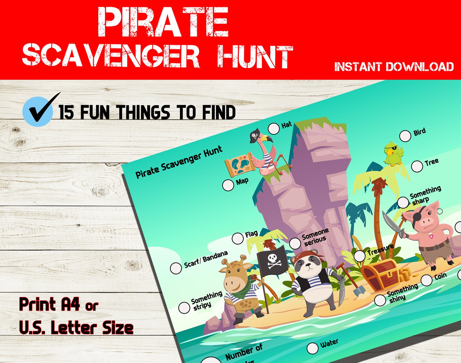 Pirate Scavenger Hunt Pirate Party Game pirate Party Favor - Etsy