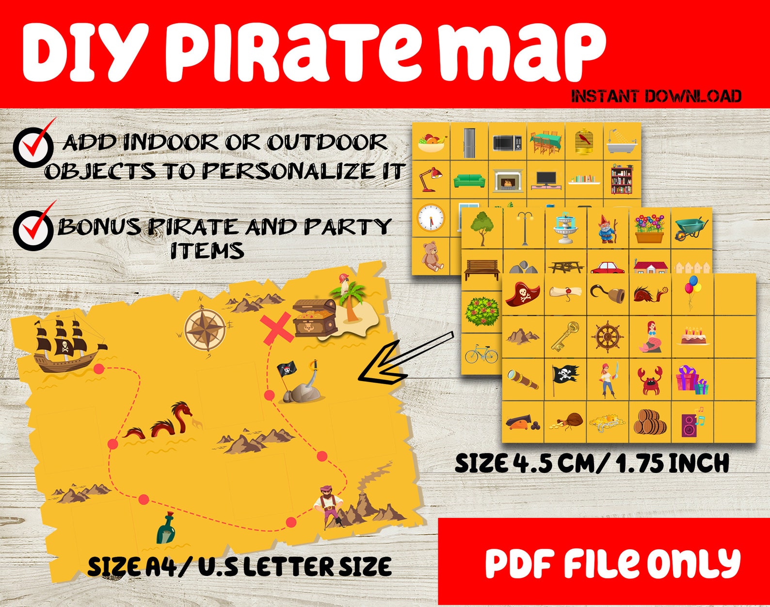 DIY Pirate Treasure Map - Pirate Party Activity - Printable Pirate ...