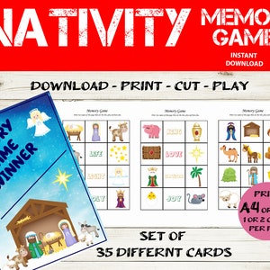 30 Card Nativity Bingo & Memory Game - Christmas Party Games ...