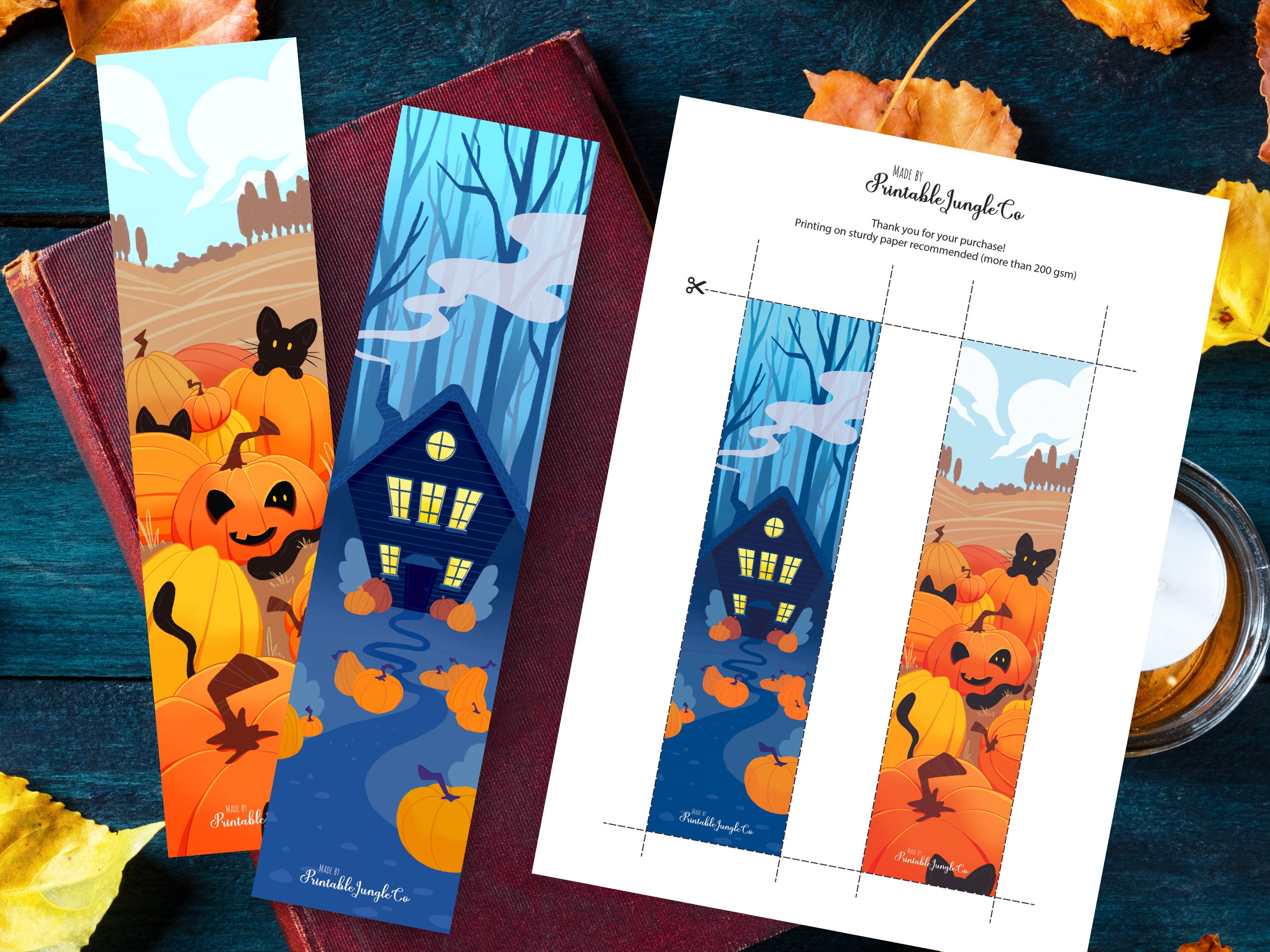 Printable Autumn Bookmarks Digital Bookmark JPG Bookmark - Etsy
