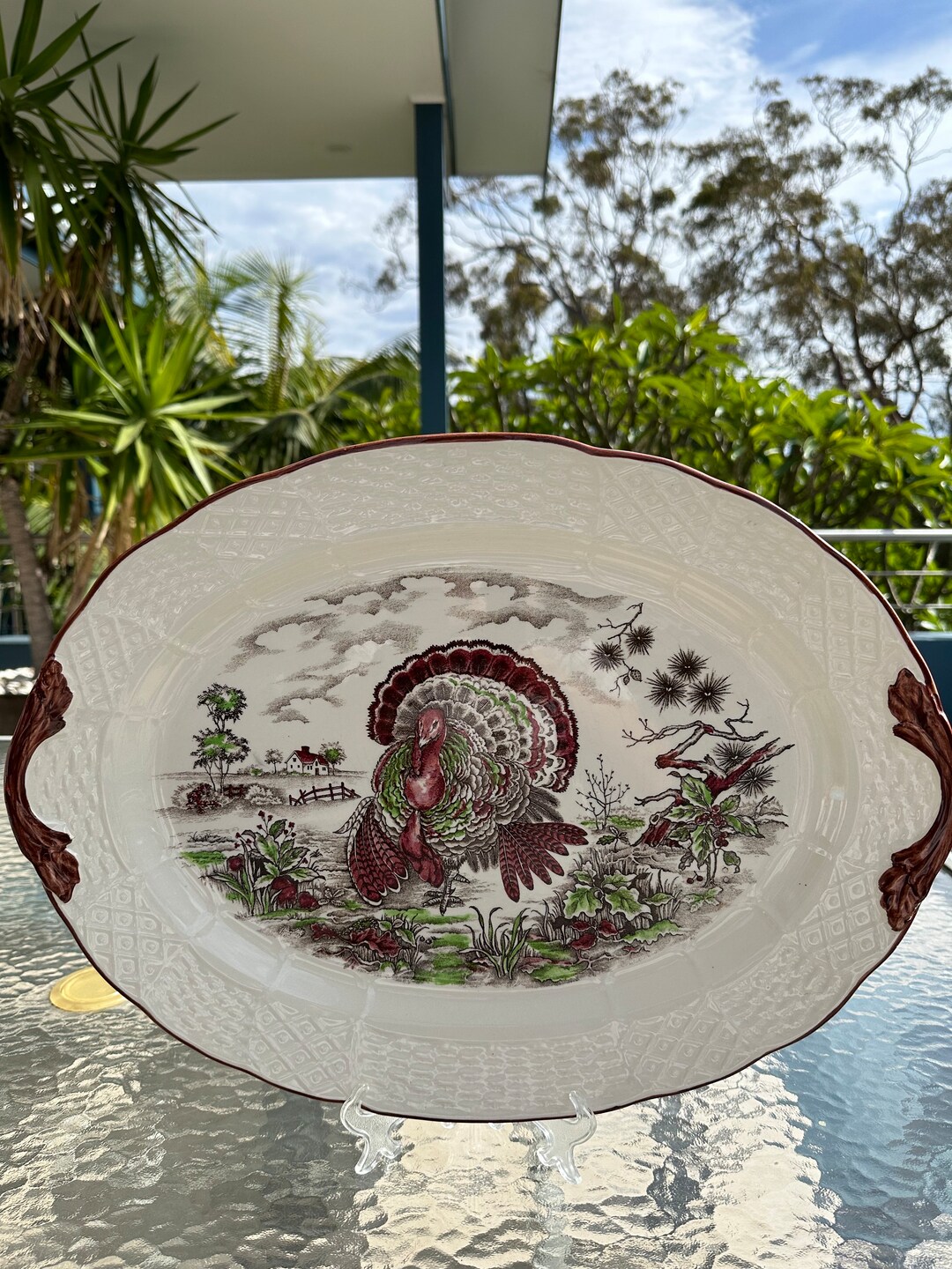 Extra Large Turkey Platter With Handles, Thanksgiving Platter, Serving ...