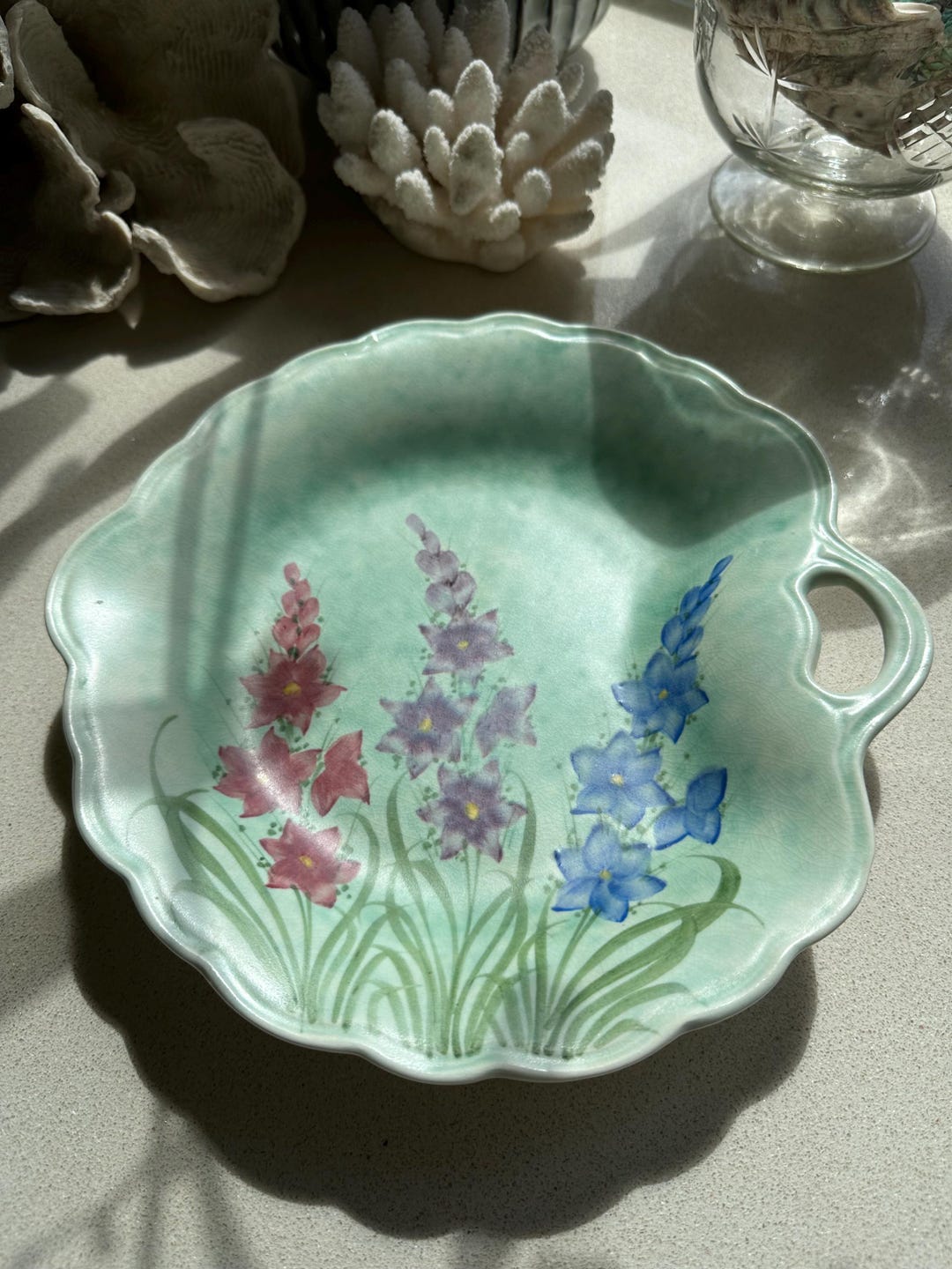 Art Deco E Radford Serving Floral Design Plate, Antique Majolica ...