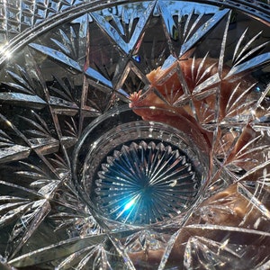 Crystal Vase, V Shaped Wide Rim Vase Decorative Diamond Patterns ...