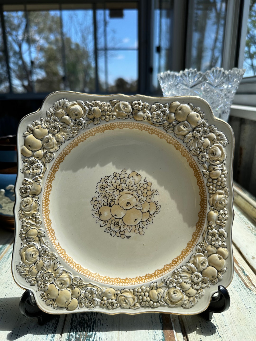 Antique Plate - Crown Ducal Florentine England Serving Plate, Antique ...