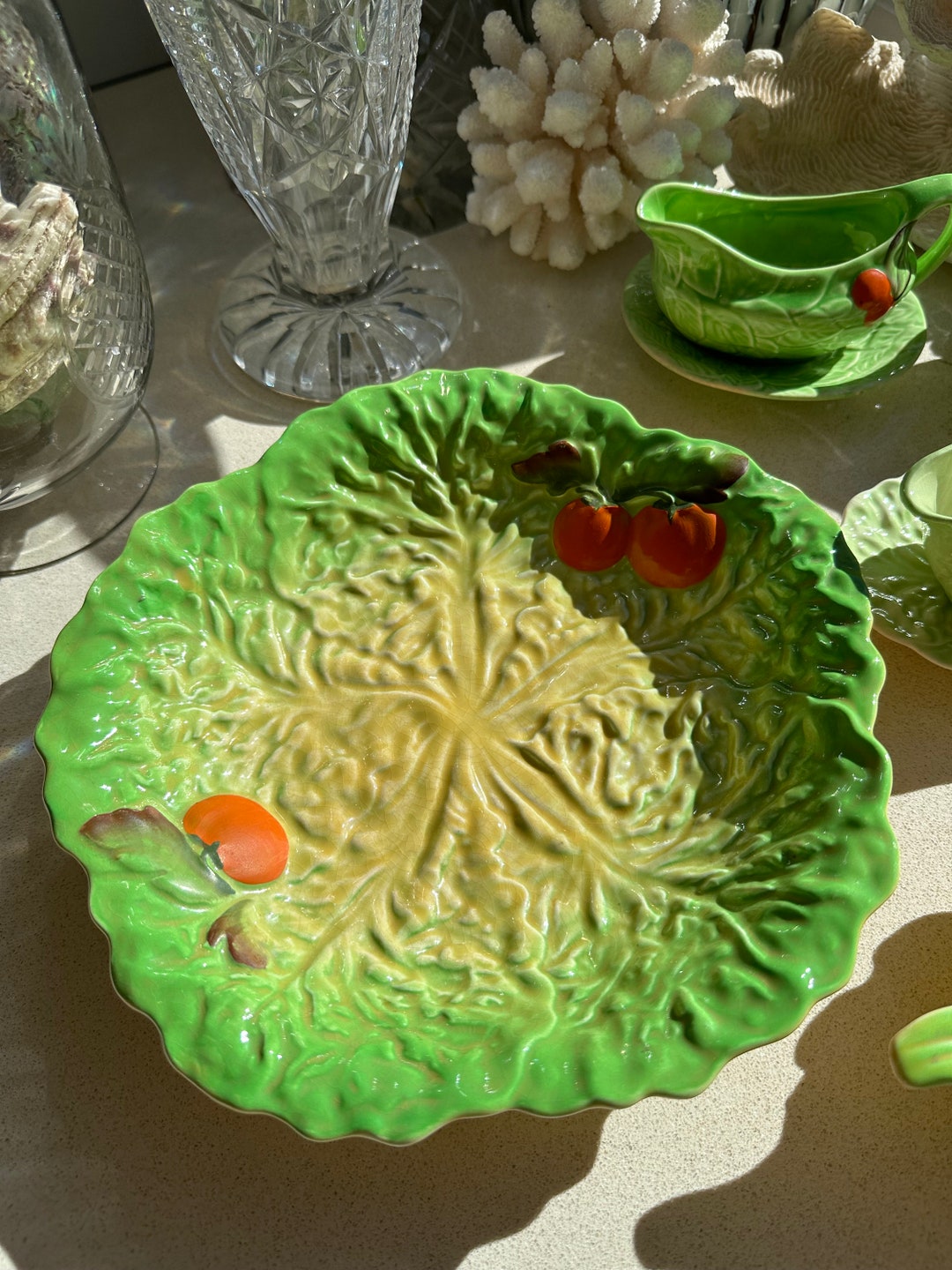 MAJOLICA Style Leaf Plate, Lettuce Plate Carlton Ware Plate and ...