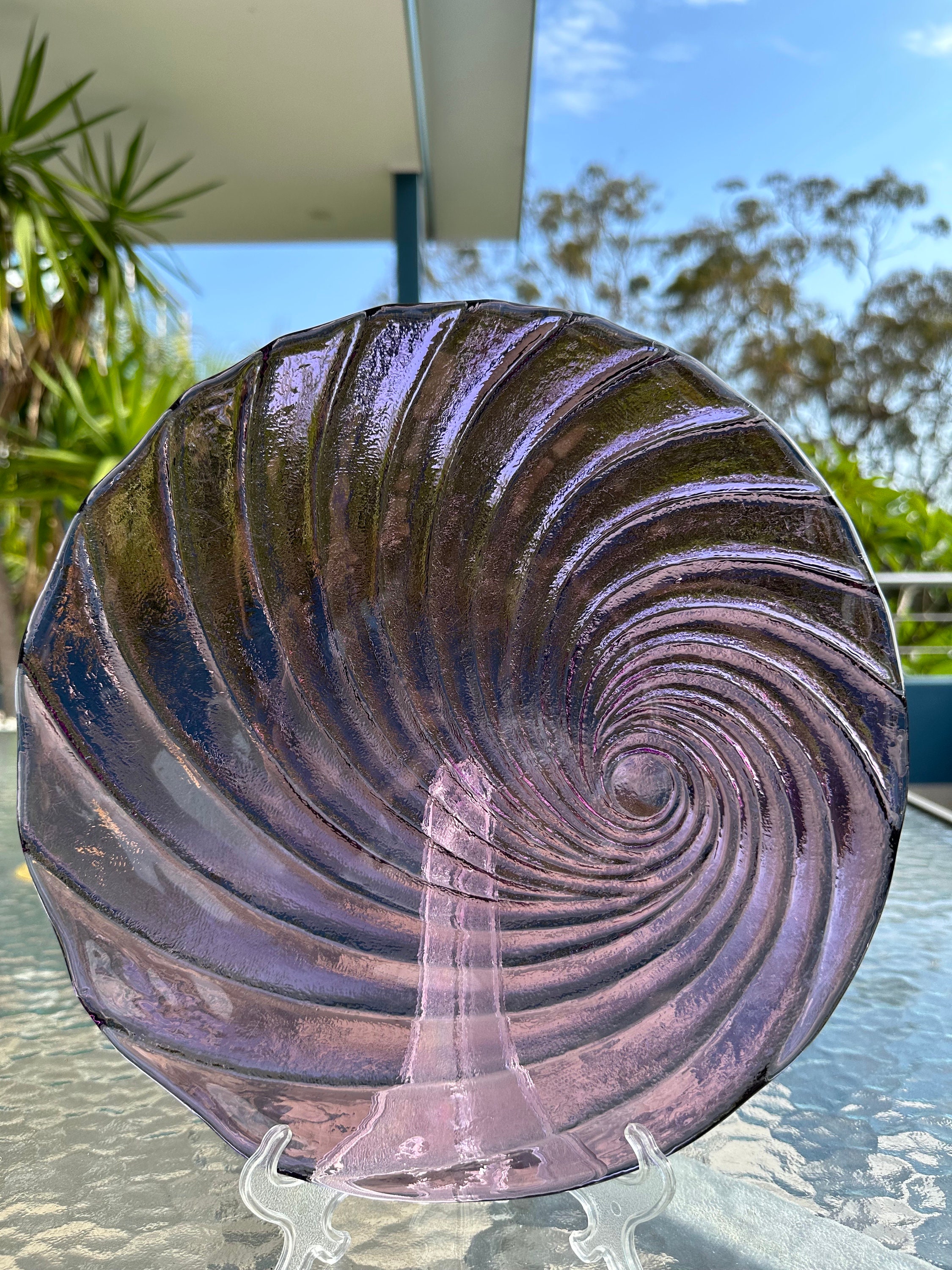 Italian Glass Serving Platter Retro Selezione Shell Platter - Etsy