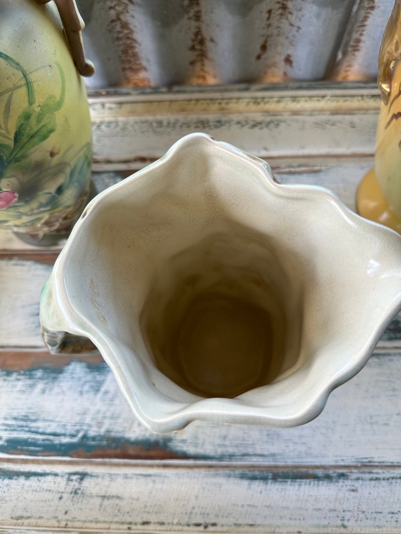 Art Deco Majolica Pitcher / Jug | E. Radford Butterfly Ware, Floral ...