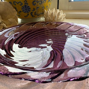 Vintage Italian Glass Platter: Purple Shell Design IVV Selezione - Etsy