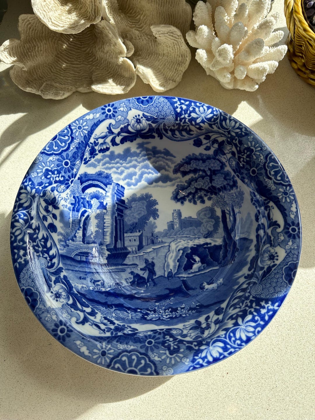 COPELAND SPODE BLUE Italian Salad Bowl, Spode Italian Blue and White ...