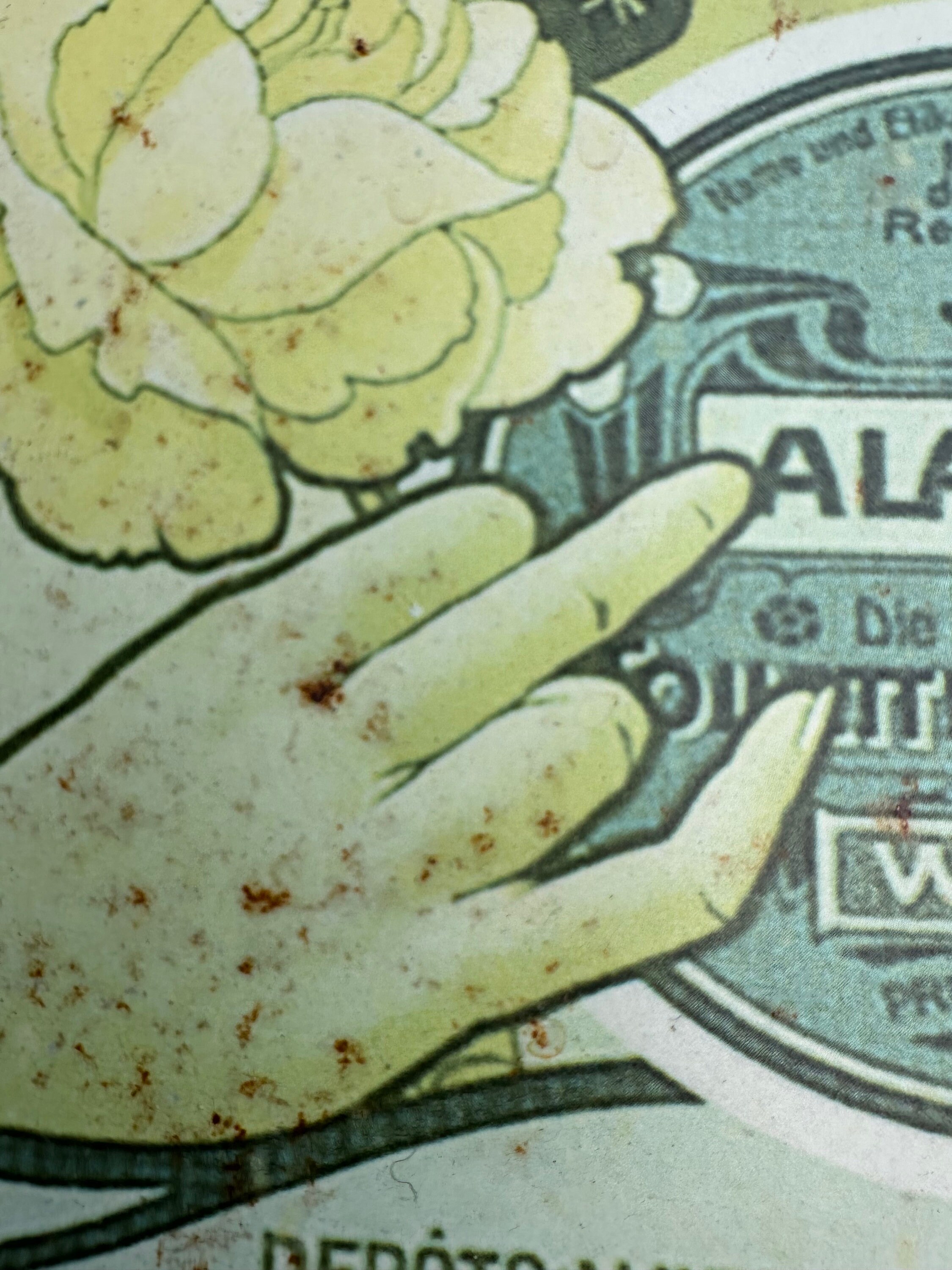 Alphonse Mucha Illustrated Design Lady Vintage Metal Tin Sign, Art ...
