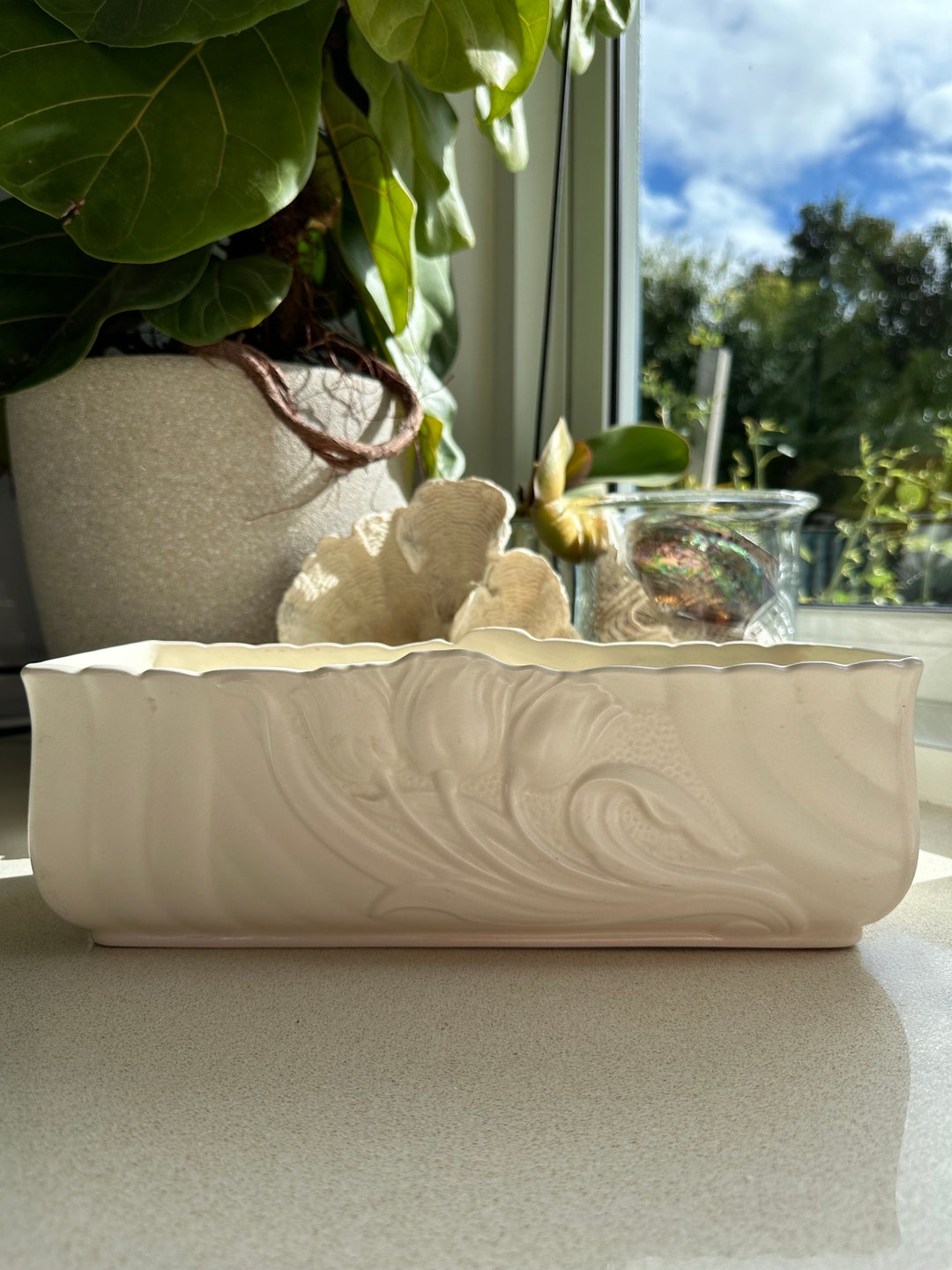 Art Deco Planter Spode Velamour White Ceramic Tulip Vase. Vintage White ...