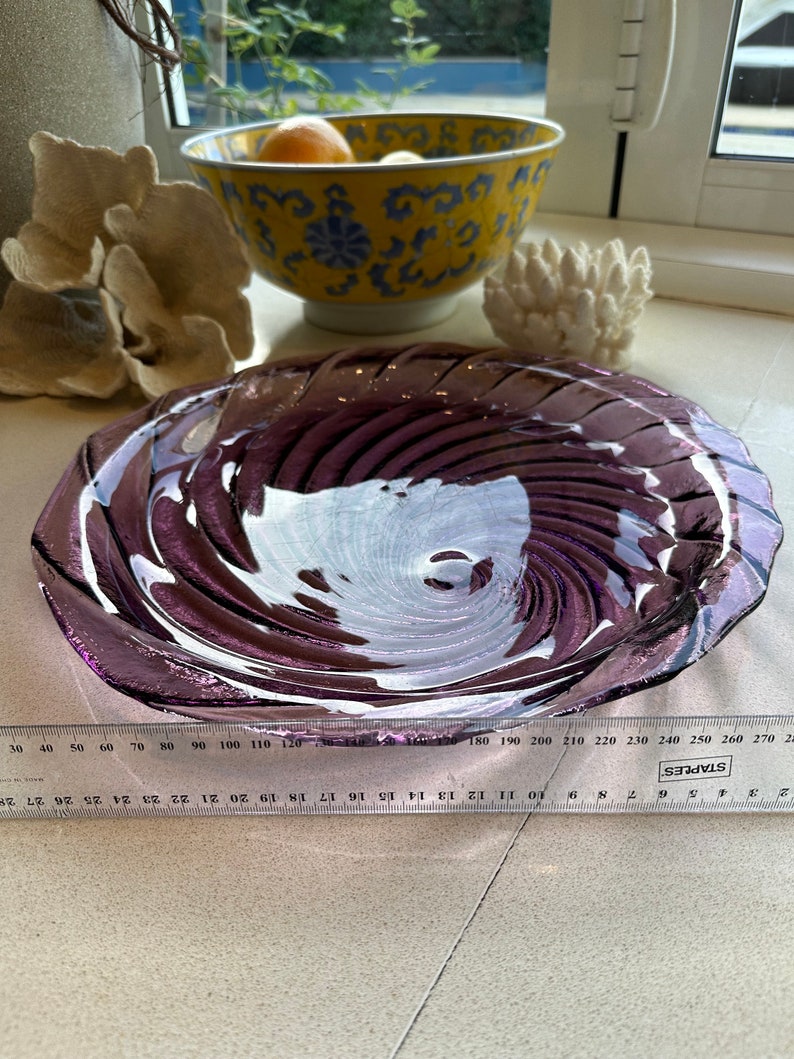 Vintage Italian Glass Platter: Purple Shell Design IVV Selezione - Etsy