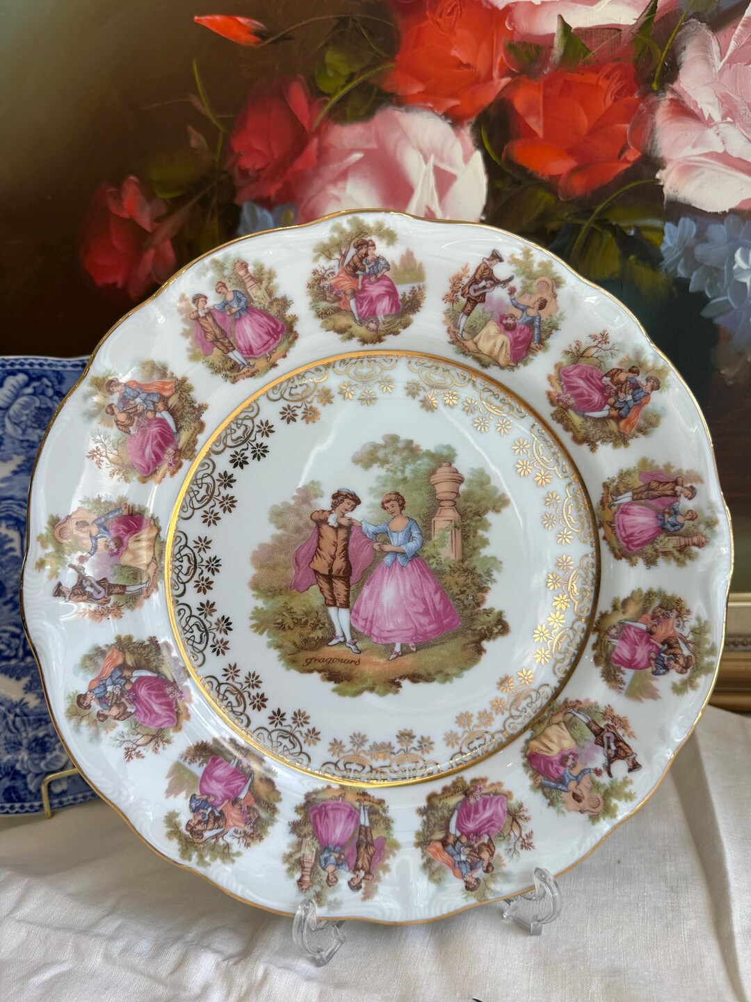 Vintage Gloria Bavaria Fragonard Cabinet Plate – Romantic Courting ...