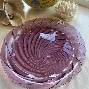 Vintage Italian Glass Platter: Purple Shell Design IVV Selezione - Etsy