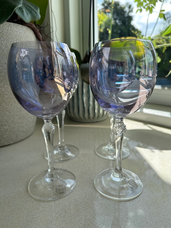 Purple wine glasses store