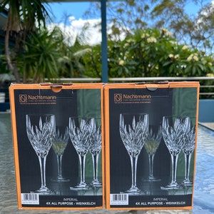Nachtmann Crystal Wine Glasses Set of 4 Boxed Bavarian Crystal Quality ...