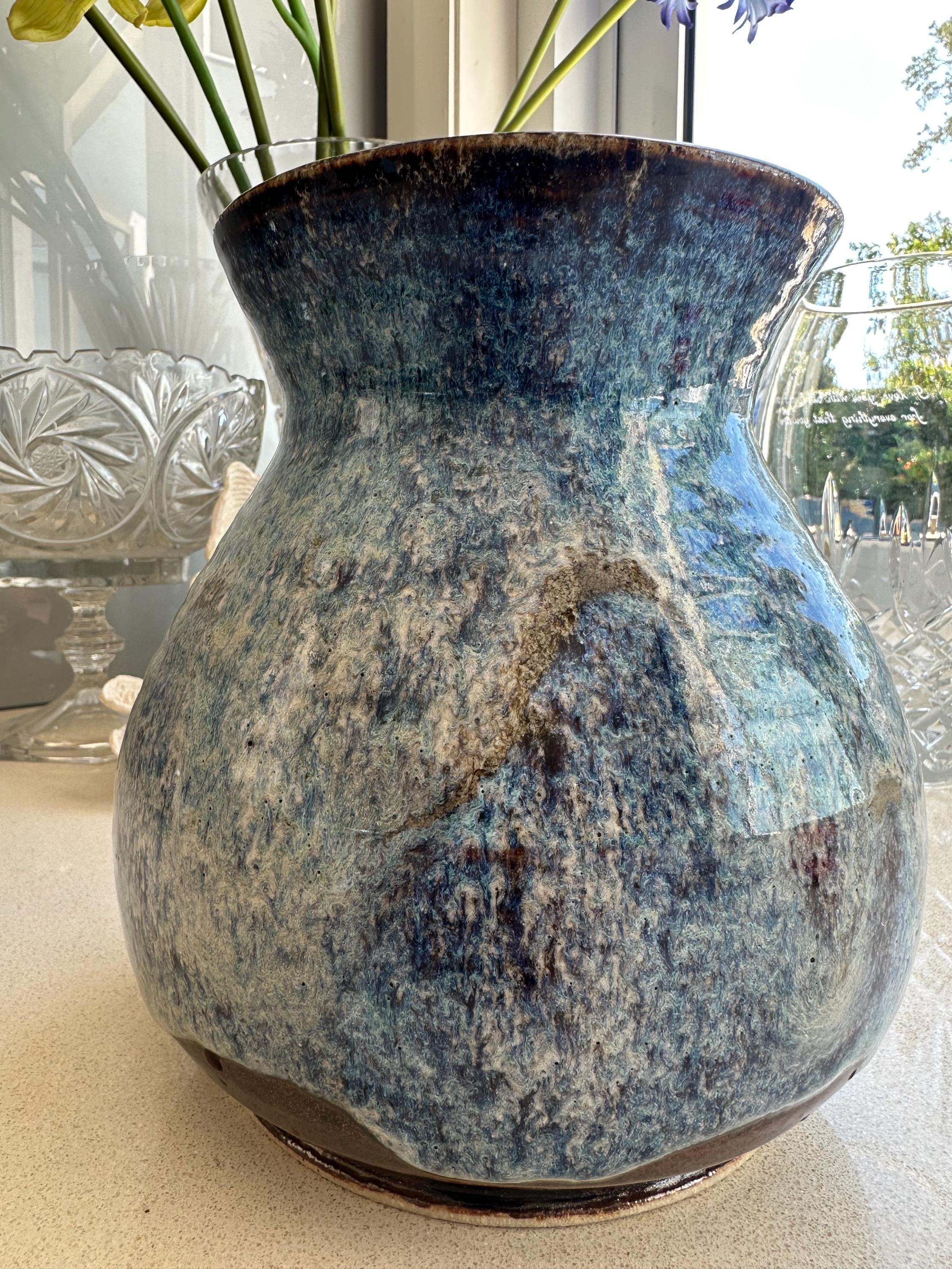 Handmade Blue Drip Glazed Pottery Vase: Rustic Studio Decor - Etsy