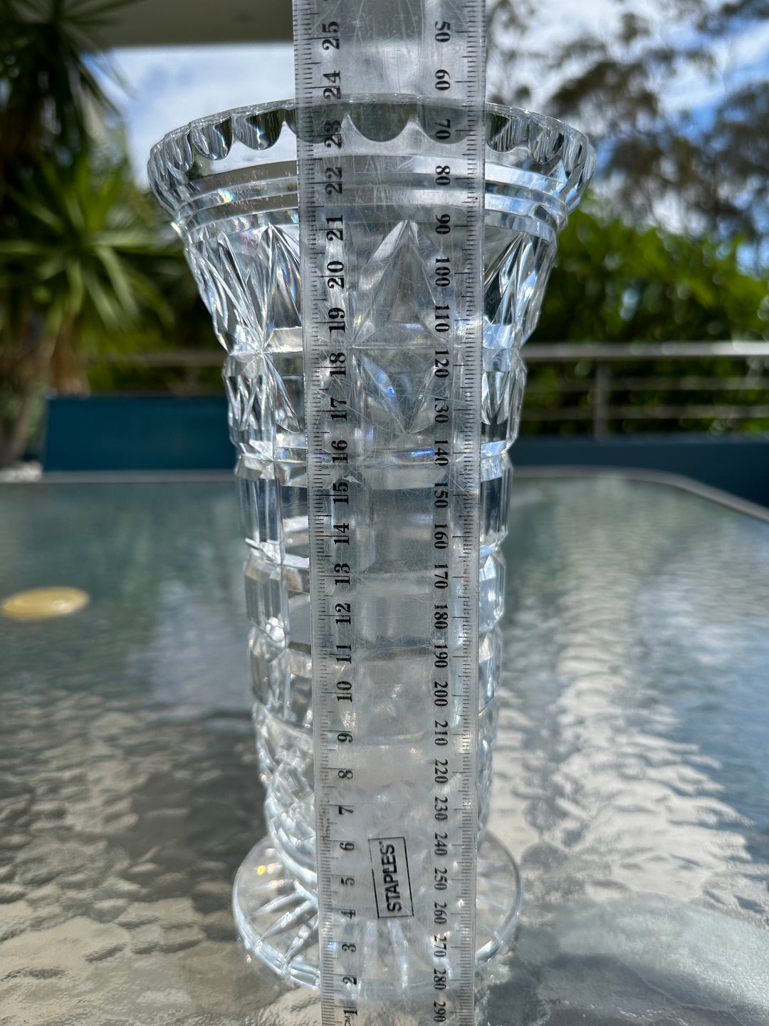 Vintage Crystal Vase Circ 1950-60's Cut Crystal Ornate - Etsy