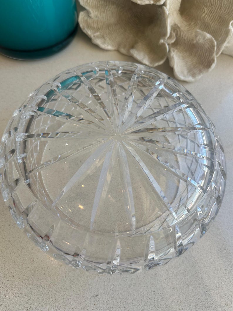 Vintage Crystal Bowl | 1980's Diamond Cut Pattern – Thick Rim – Heavy ...