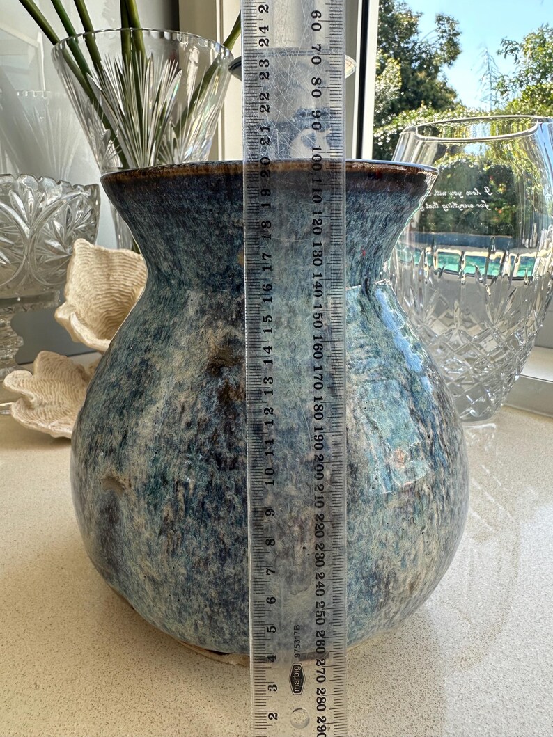 Handmade Blue Drip Glazed Pottery Vase: Rustic Studio Decor - Etsy