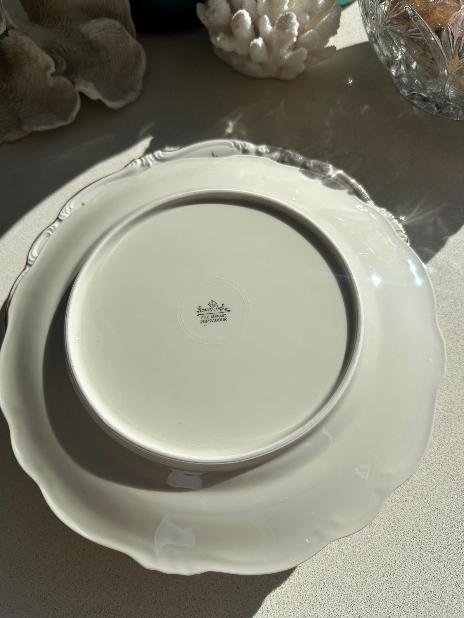 Rosenthal Pompadour Plate Set of 4 Plates | Embossed Rococo Pink Rose ...