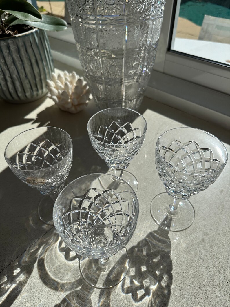 Crystal Wine Glasses Vintage Made by Astra Set of 4 Crystal Glasses - Etsy