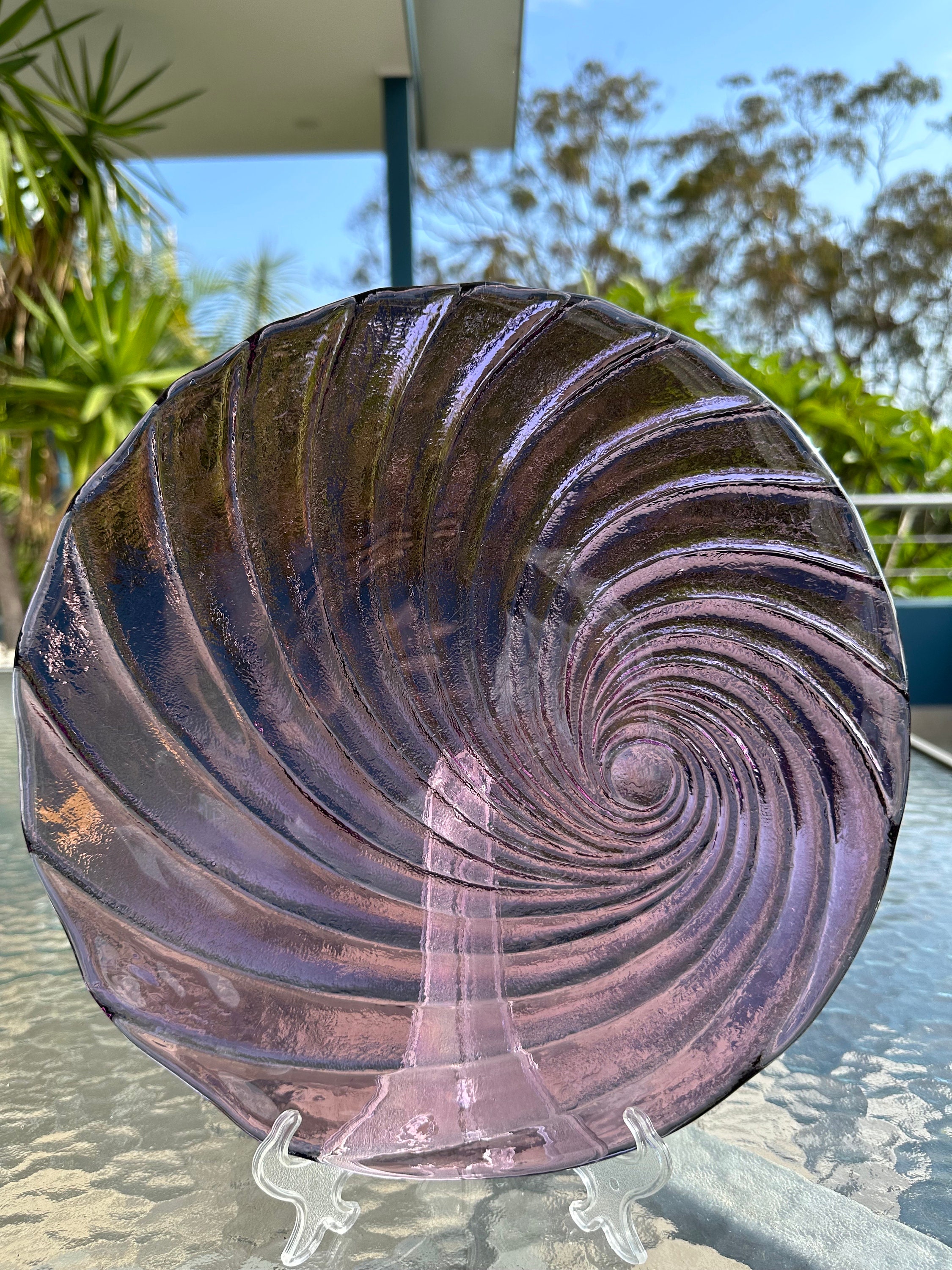 Italian Glass Serving Platter Retro Selezione Shell Platter - Etsy