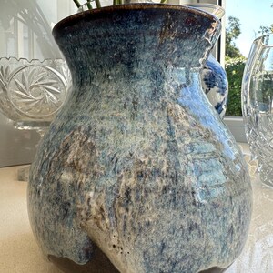 Handmade Blue Drip Glazed Pottery Vase: Rustic Studio Decor - Etsy