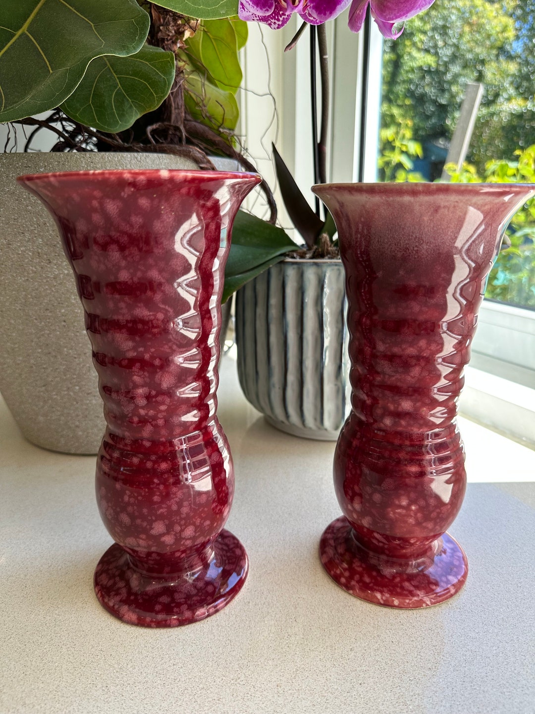 Art Deco Twin Ceramic Alienware Vases Made in - Etsy