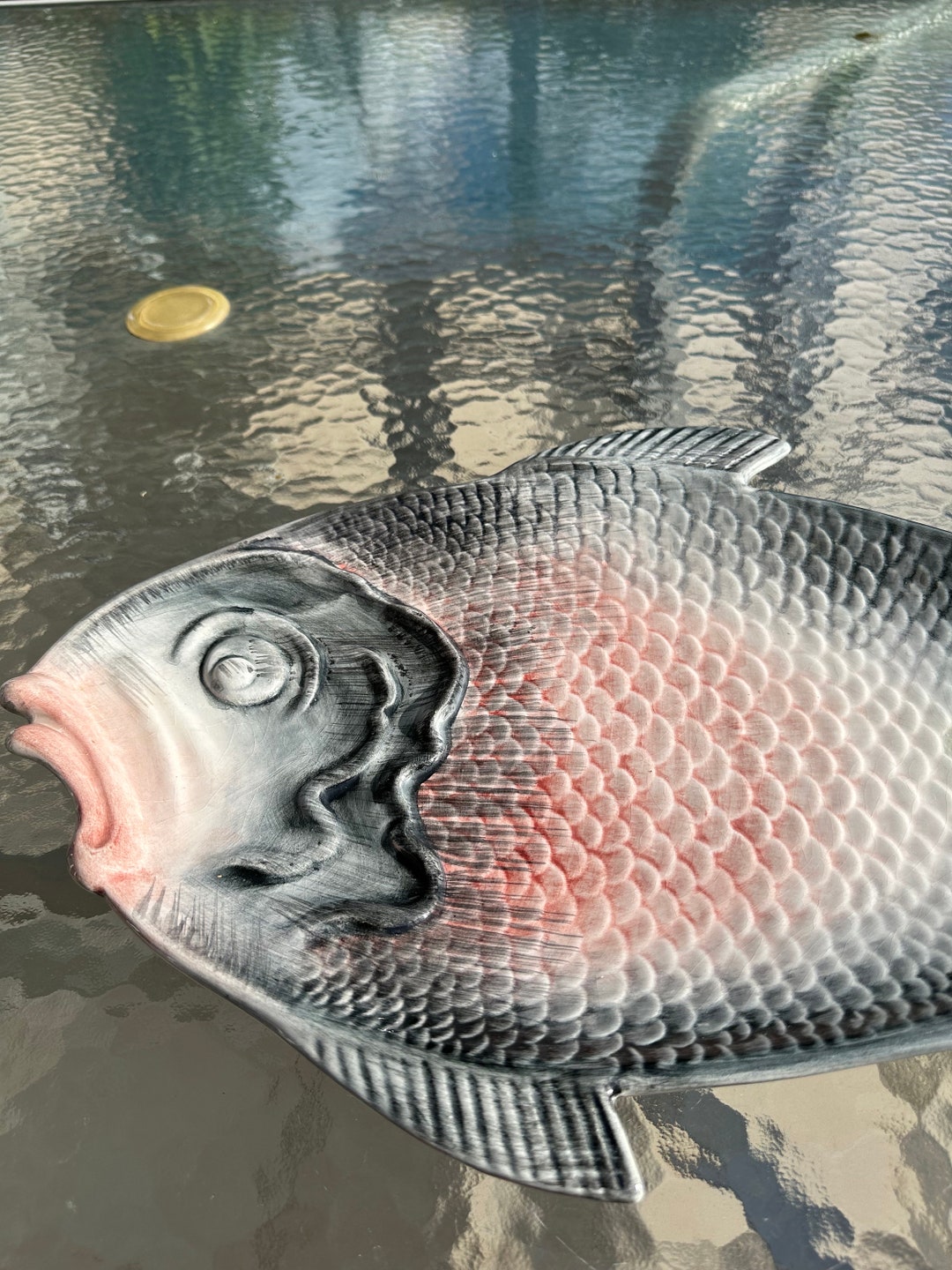 Large Hand Made Ceramic Fish Platter Vintage Platter Perfect for ...