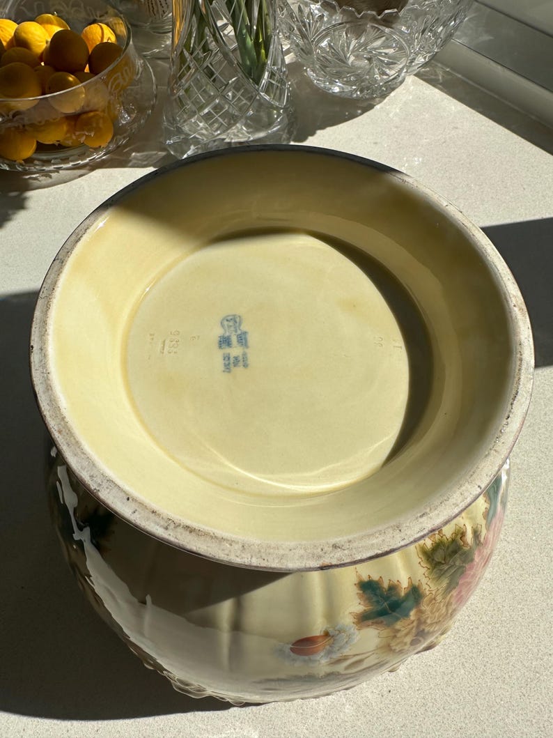Antique Zsolnay Art Nouveau Jardiniere Planter Pot: Hand-painted Floral ...