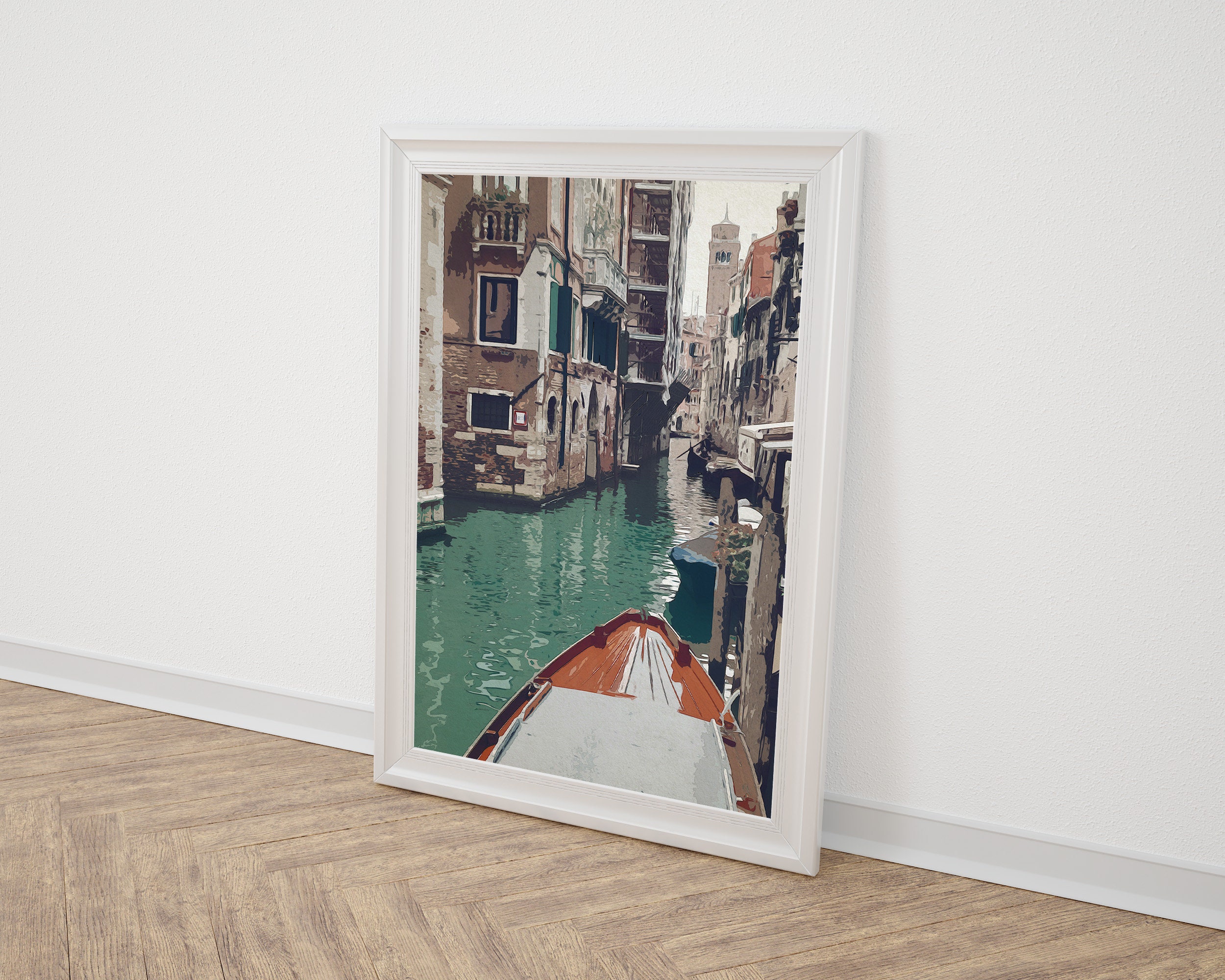 Printable Artwork of Italy, Pastel Watercolor Style, Venice Old Town ...