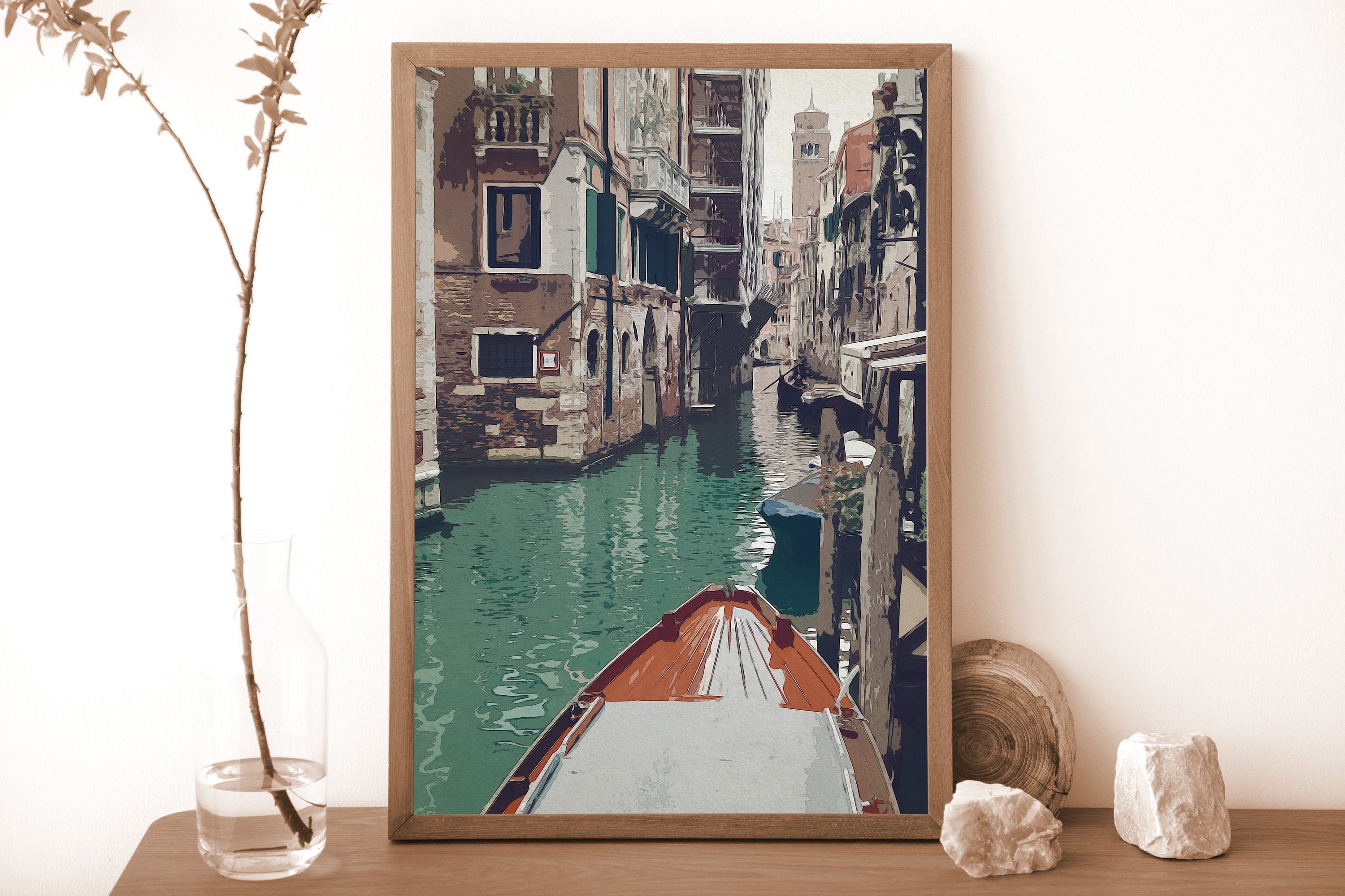 Printable Artwork of Italy, Pastel Watercolor Style, Venice Old Town ...