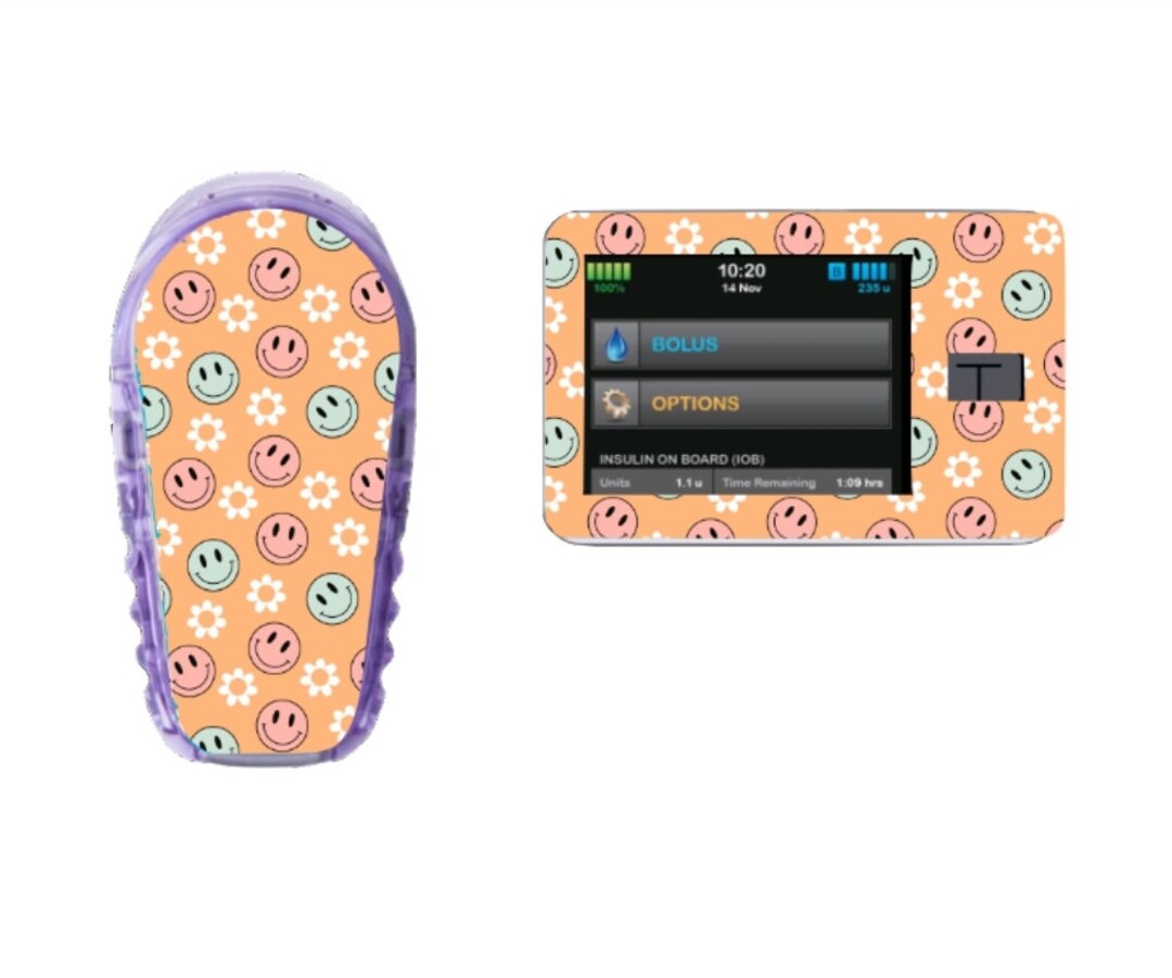 Smiley Face T Slim Pump Cover Stickers | Dexcom G6 Stickers | Diabetes ...