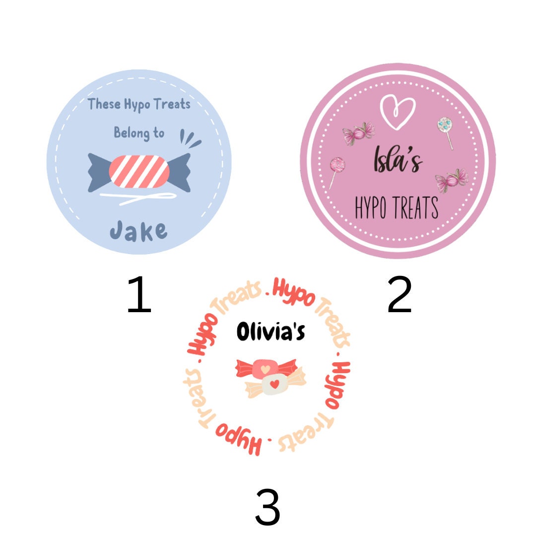 Personalised Hypo Treats Stickers Type One Diabetes Stickers Type 1 ...