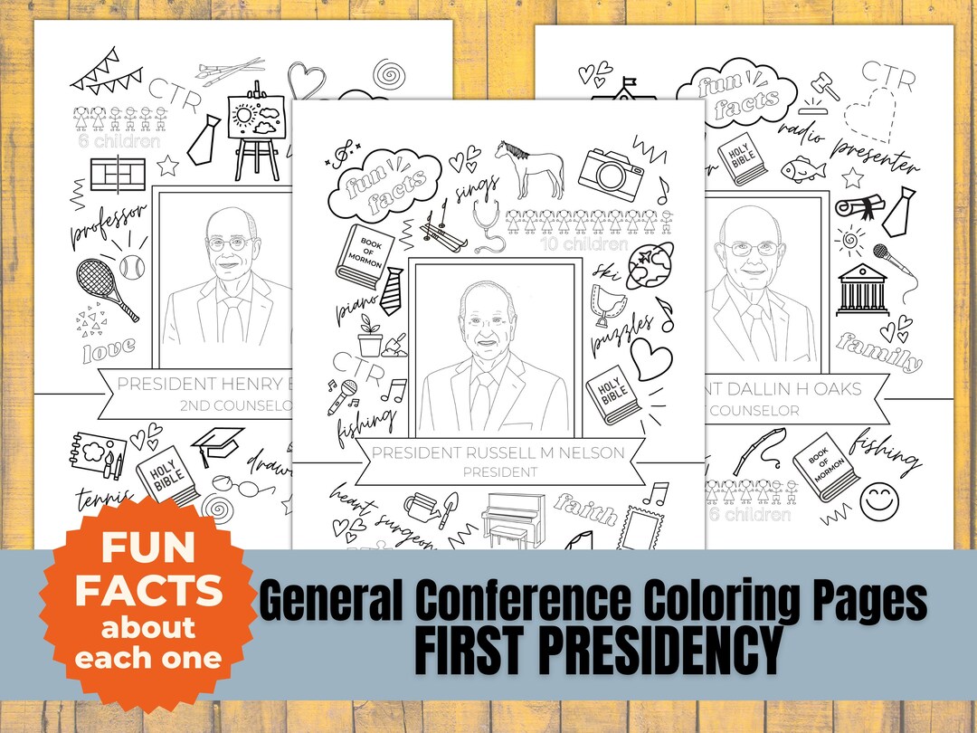 General Conference Coloring Page LDS First Presidency LDS - Etsy
