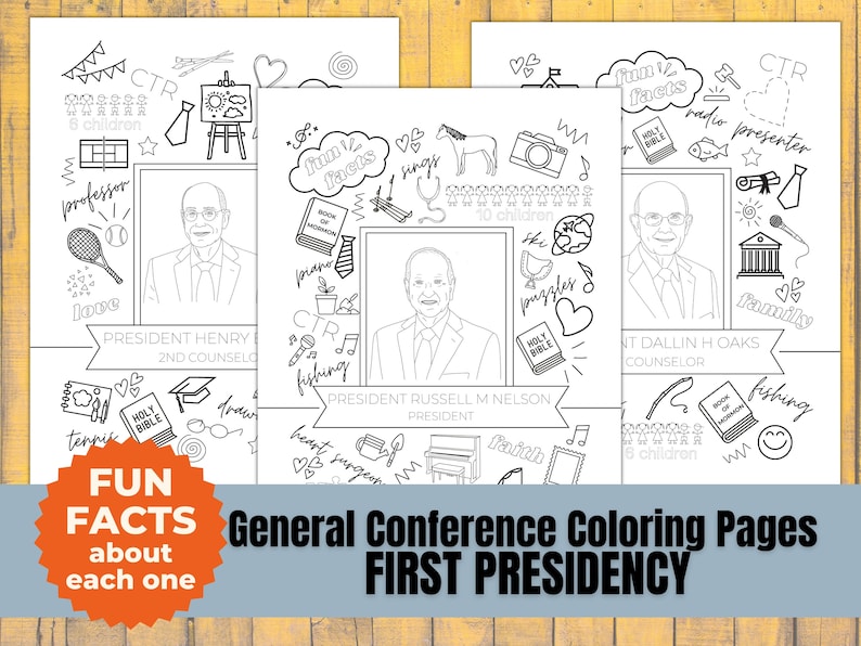 General Conference Coloring Page LDS First Presidency LDS - Etsy
