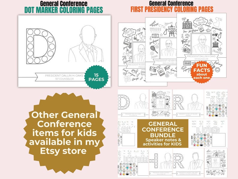 General Conference Speaker Notes for Kids LDS First Presidency and ...