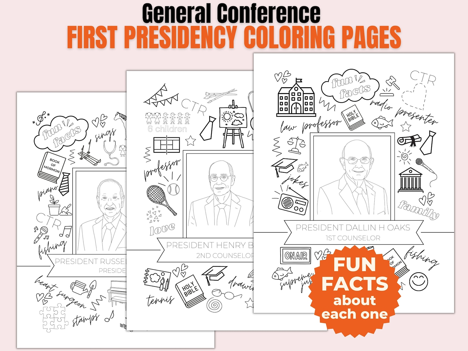General Conference Coloring Page | LDS First Presidency | LDS Coloring ...