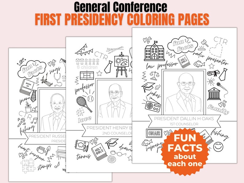 General Conference Coloring Page | LDS First Presidency | LDS Coloring ...